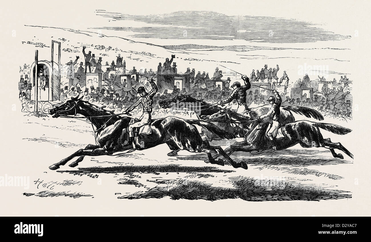 THE DECIDING HEAT FOR THE CESAREWITCH STAKES 1857 Stock Photo - Alamy