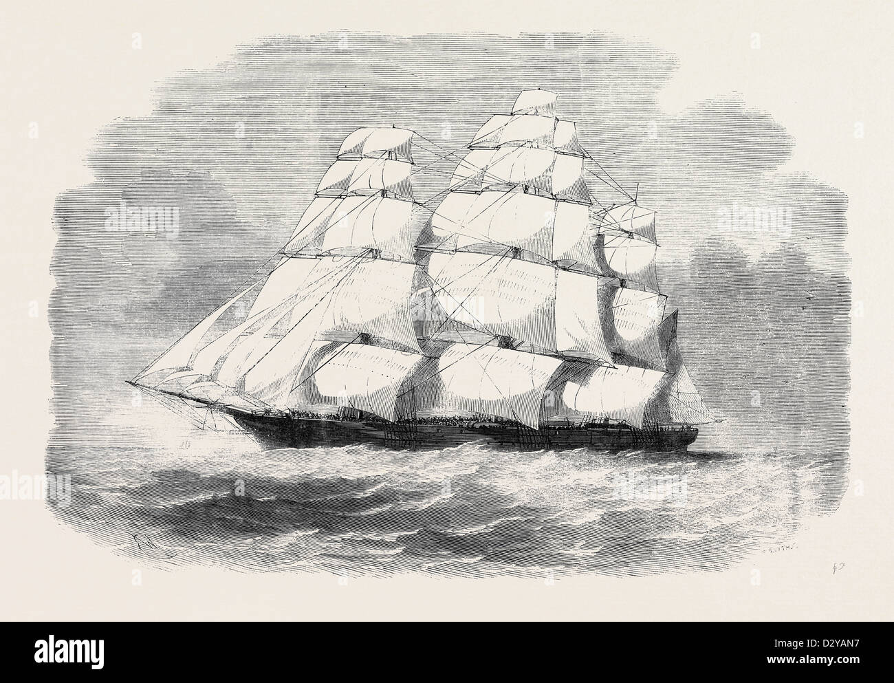 THE BLACK BALL LINE CLIPPER SHIP JAMES BAINES' WITH TROOPS FOR INDIA ...