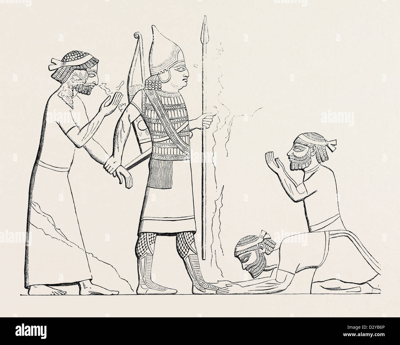 ASSYRIAN CHIEF WITH SUSIAN CAPTIVE AND SUSIAN SUPPLICANTS Stock Photo ...