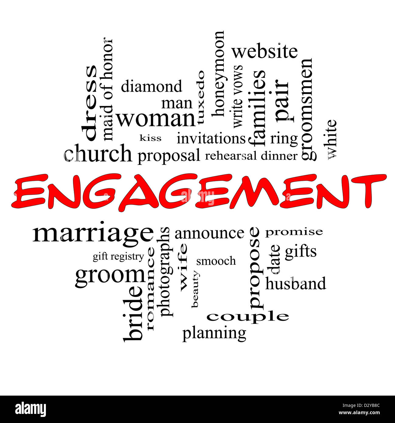Engagement Word Cloud Concept in red caps with great terms such as ...