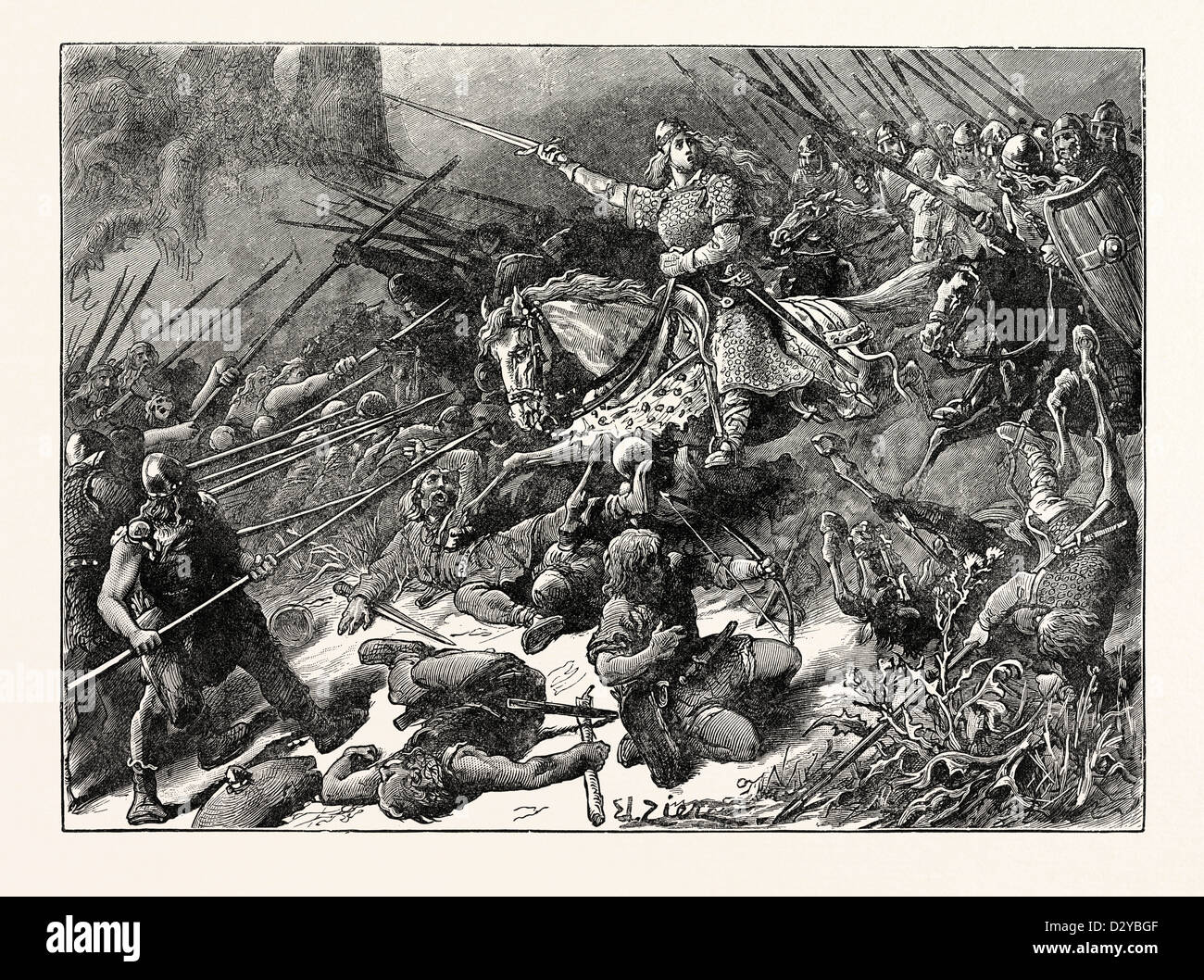 THE LADY OF THE MERCIANS FIGHTING THE WELSH Stock Photo - Alamy