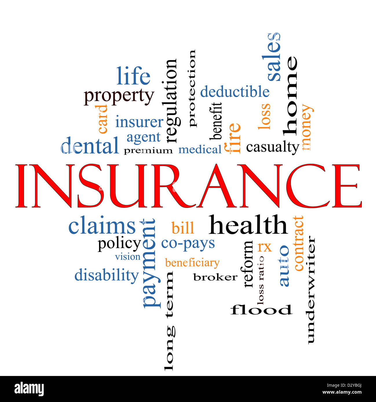 Insurance Word Cloud Concept with great terms such as and more Stock ...