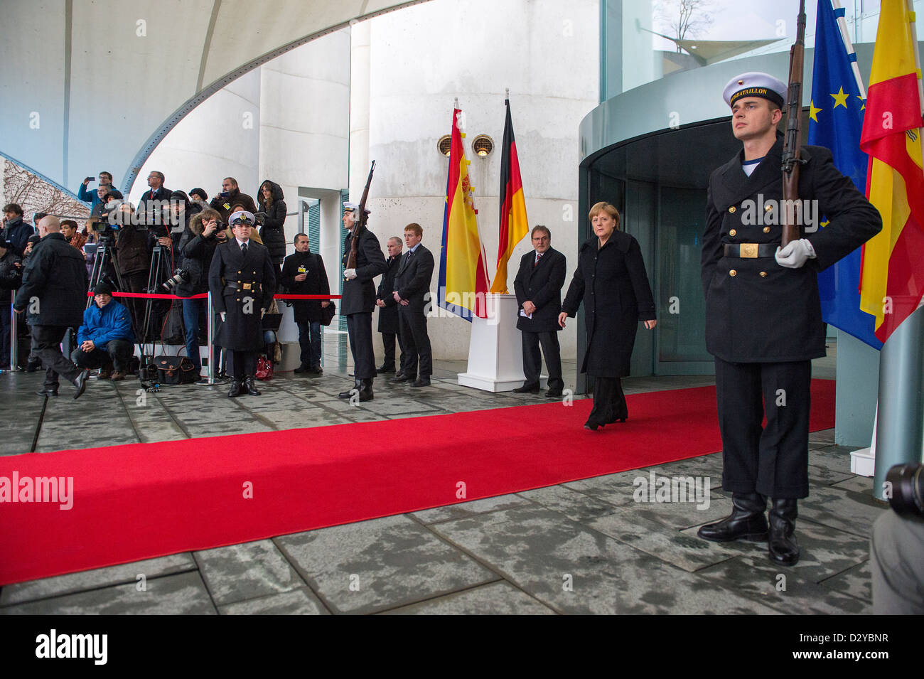 German Chancellor Merkel and Spanish PM Rajoy on the Eurozone Stock ...