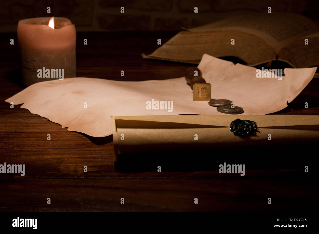 Antique document certificate medieval hi-res stock photography and ...