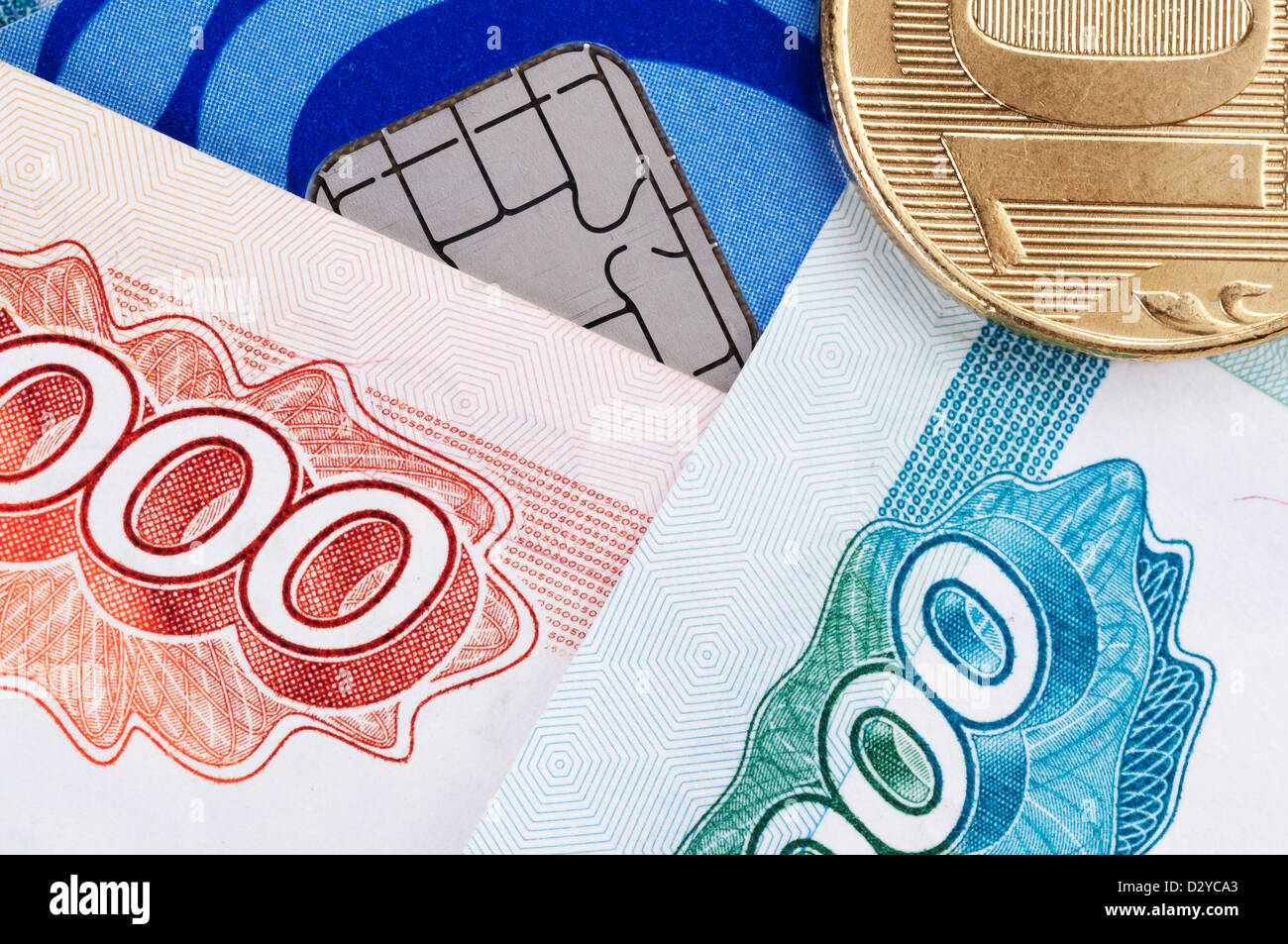 Credit card, banknotes and coins close up Stock Photo - Alamy