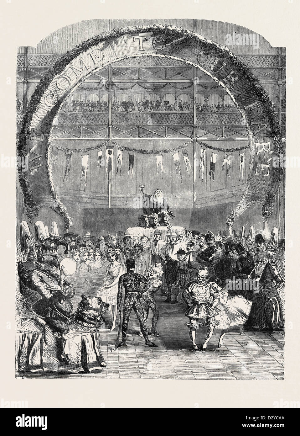 OLD FATHER CHRISTMAS ATTENDED BY A MOTLEY GROUP UNDER THE DIRECTION OF ...