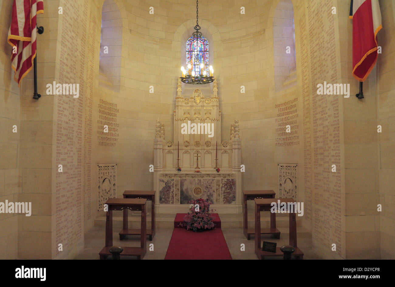 Altar inside the Memorial Chapel in the Aisne-Marne American Cemetery ...