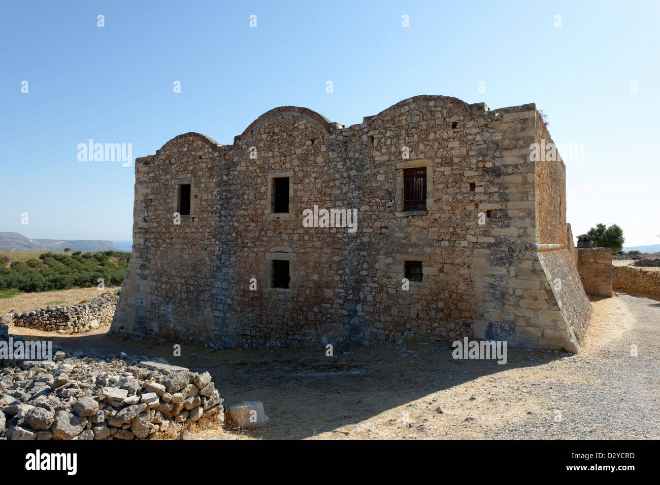 Aptera. Crete. Greece. The restored monastery of St. John Theologos ...