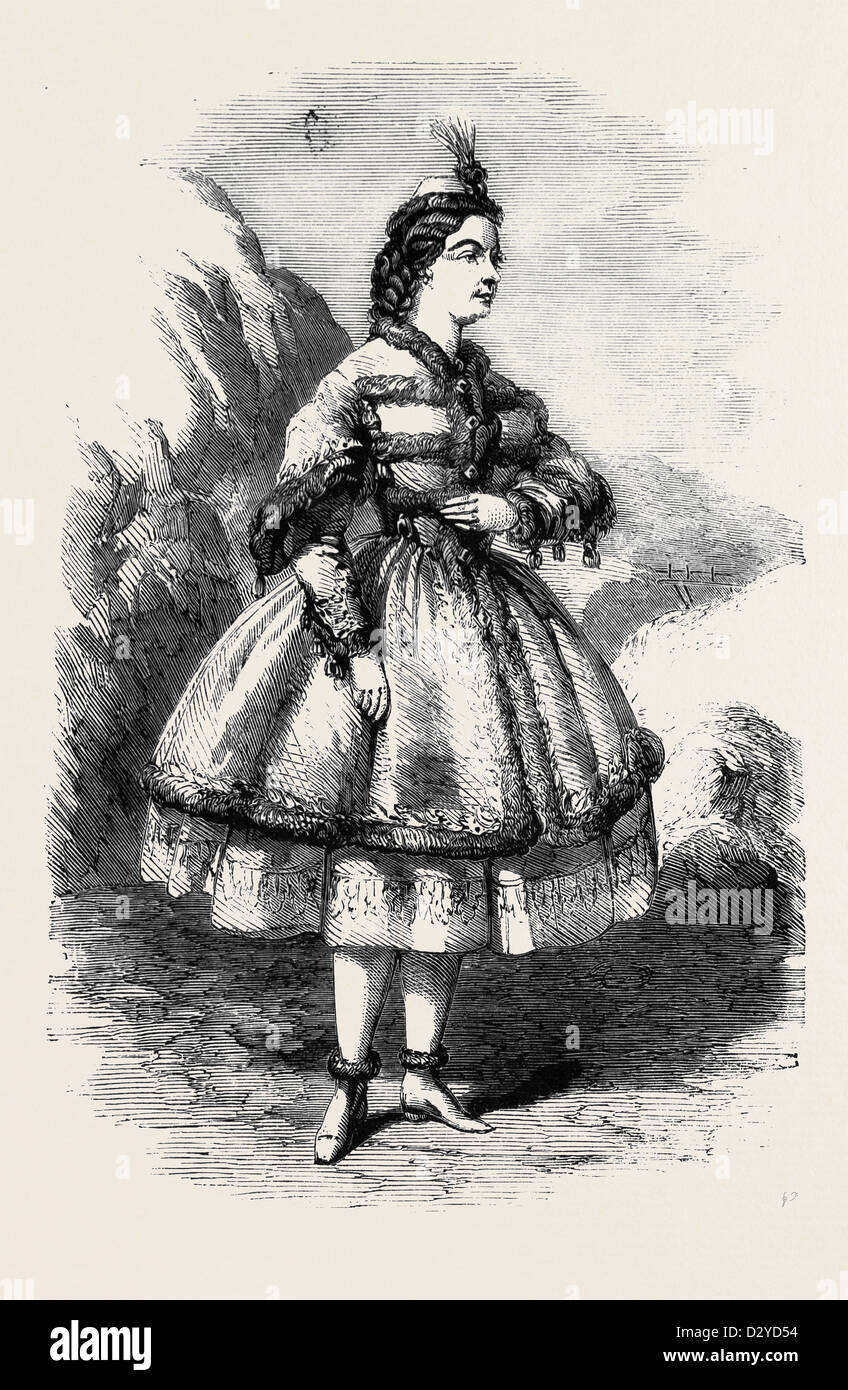 MISS WYNDHAM AS OLINSKA IN THE BURLESQUE OF MAZEPPA AT THE OLYMPIC ...