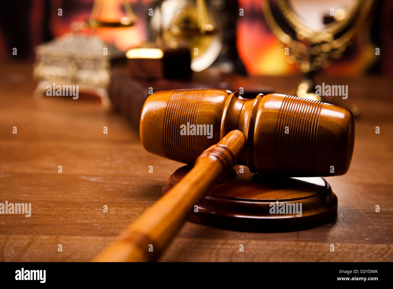 Judges wooden gavel on hot background Stock Photo - Alamy