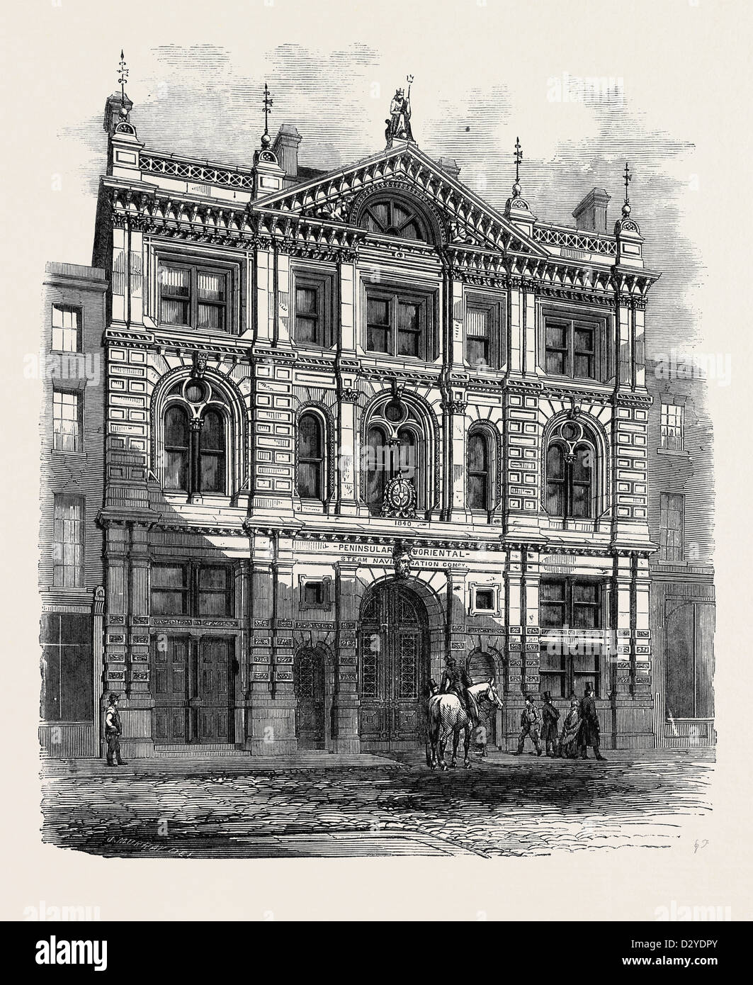 NEWLY ERECTED OFFICES OF THE PENINSULAR AND ORIENTAL STEAM NAVIGATION ...