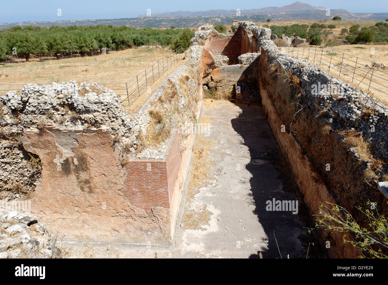 Aptera. Crete. Greece. View of one of the ancient Roman Cisterns which ...