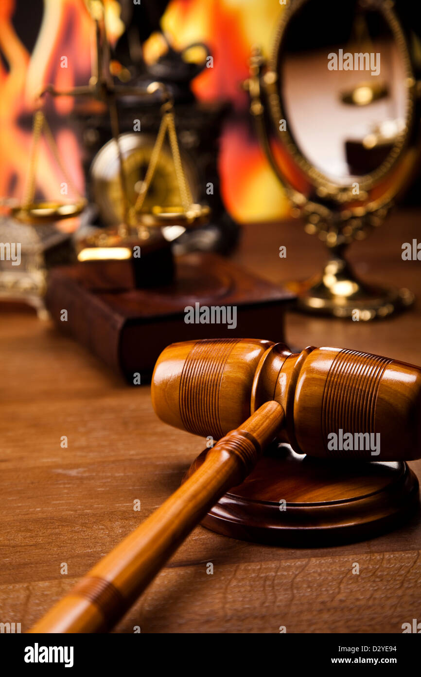Judges wooden gavel on hot background Stock Photo - Alamy