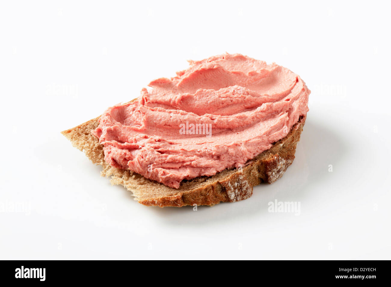 Slice of bread with smooth liver pate Stock Photo - Alamy