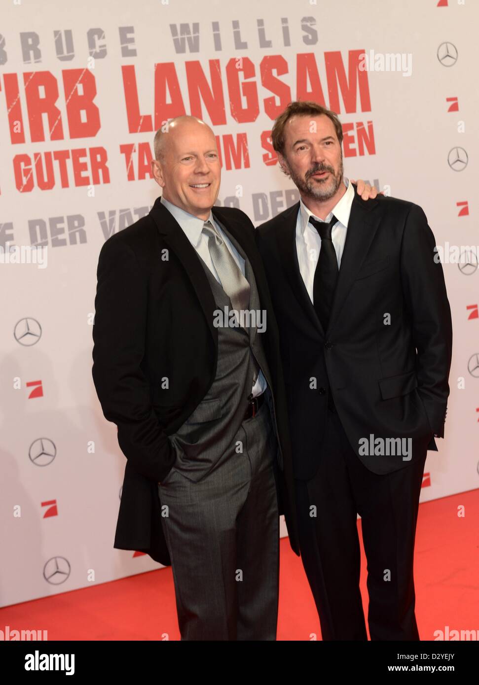 Actor Bruce Willis, german actor Sebastian Koch L-R attend german ...