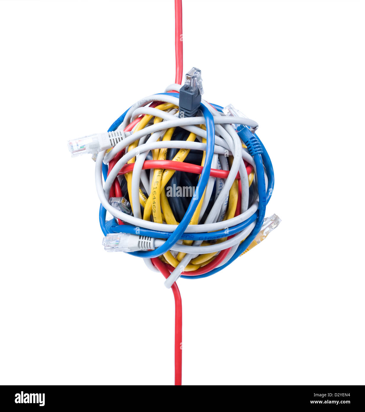 Multicolored computer cable isolated on white background Stock Photo ...