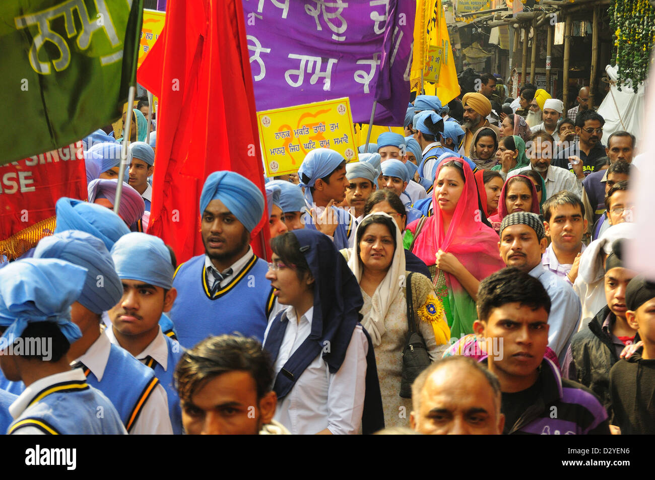 On he day of Akali Dal Punjabi Sikh festival in New Delhi Stock Photo ...