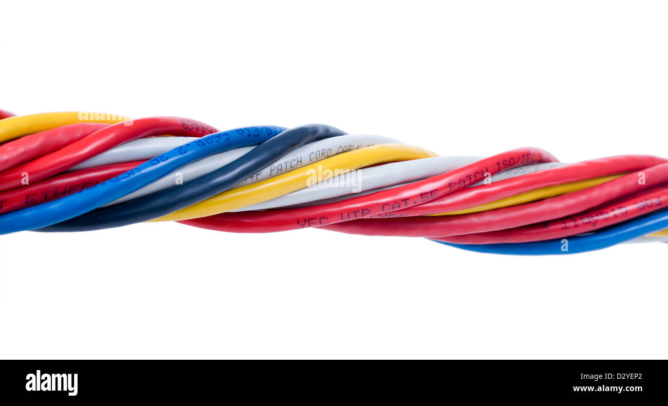 Multicolored computer cable isolated on white background Stock Photo ...