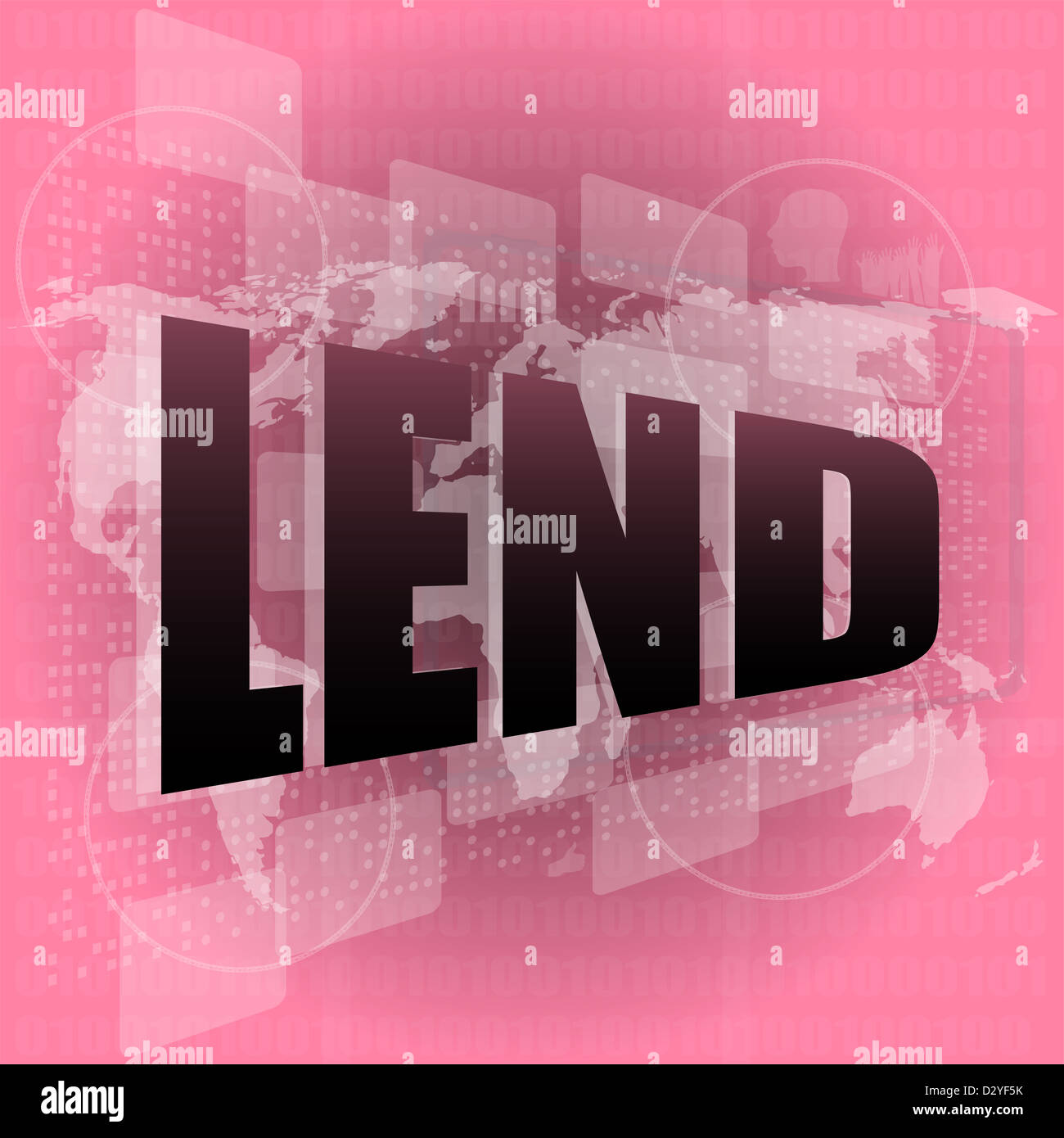 business concept: word lend on digital screen Stock Photo - Alamy