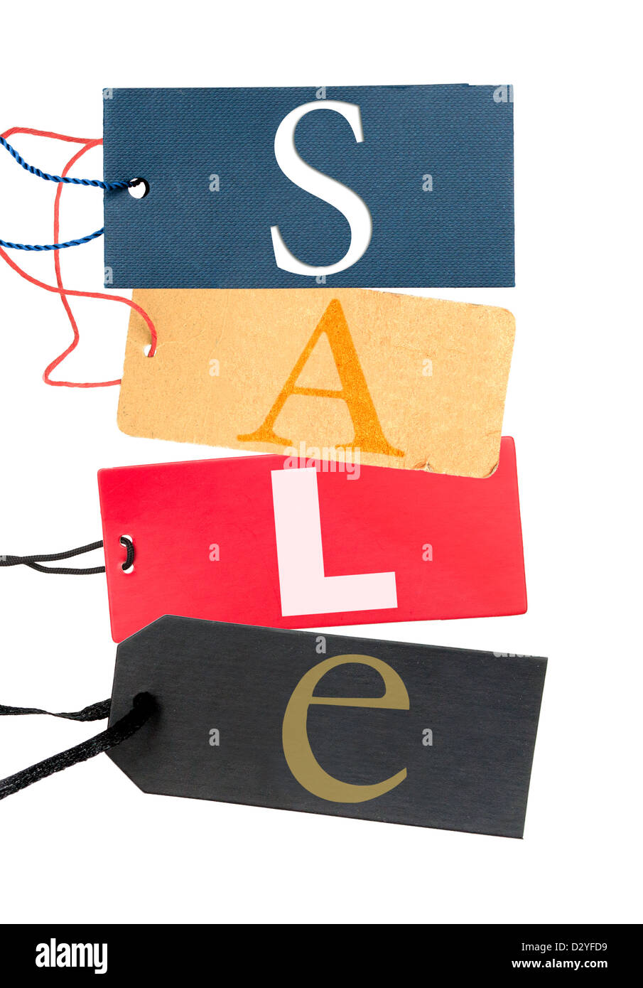 Paper Tags With Sale Sign Isolated on White Background Stock Photo - Alamy