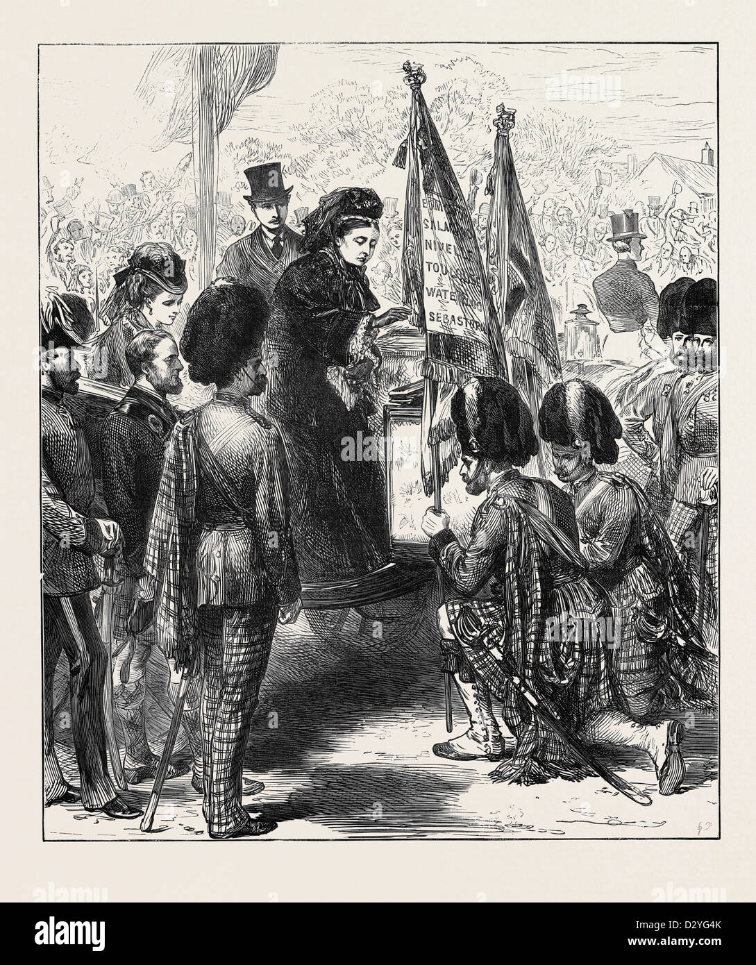 THE QUEEN PRESENTING NEW COLOURS TO THE 79TH (CAMERON) HIGHLANDERS AT ...