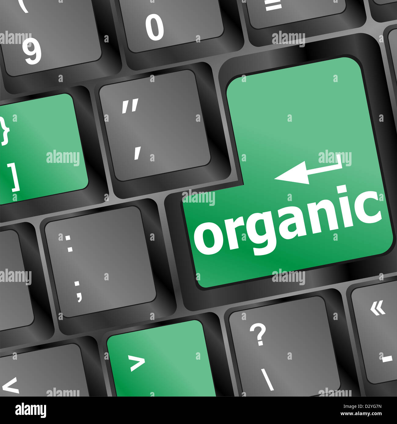 organic word on green and black keyboard button Stock Photo - Alamy