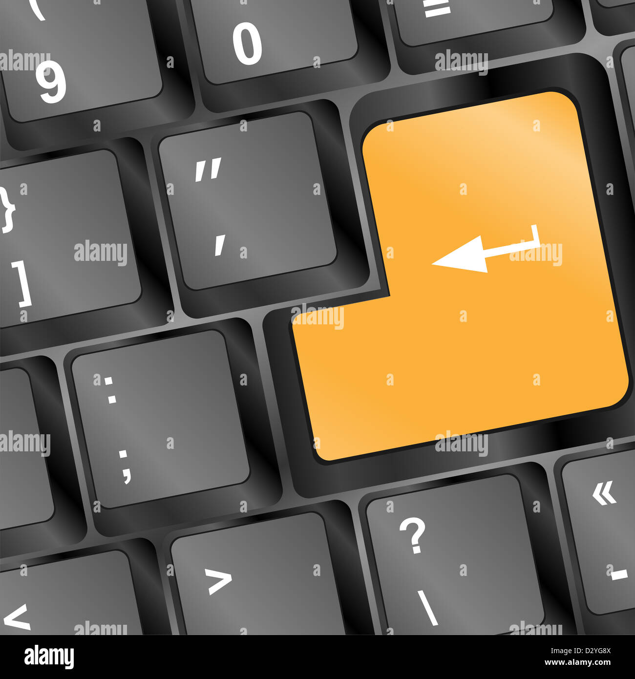 Blank yellow button on the keyboard close-up Stock Photo - Alamy