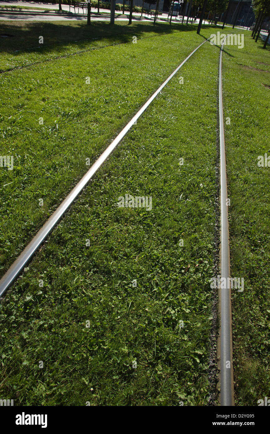 Light rail tracks hi-res stock photography and images - Alamy