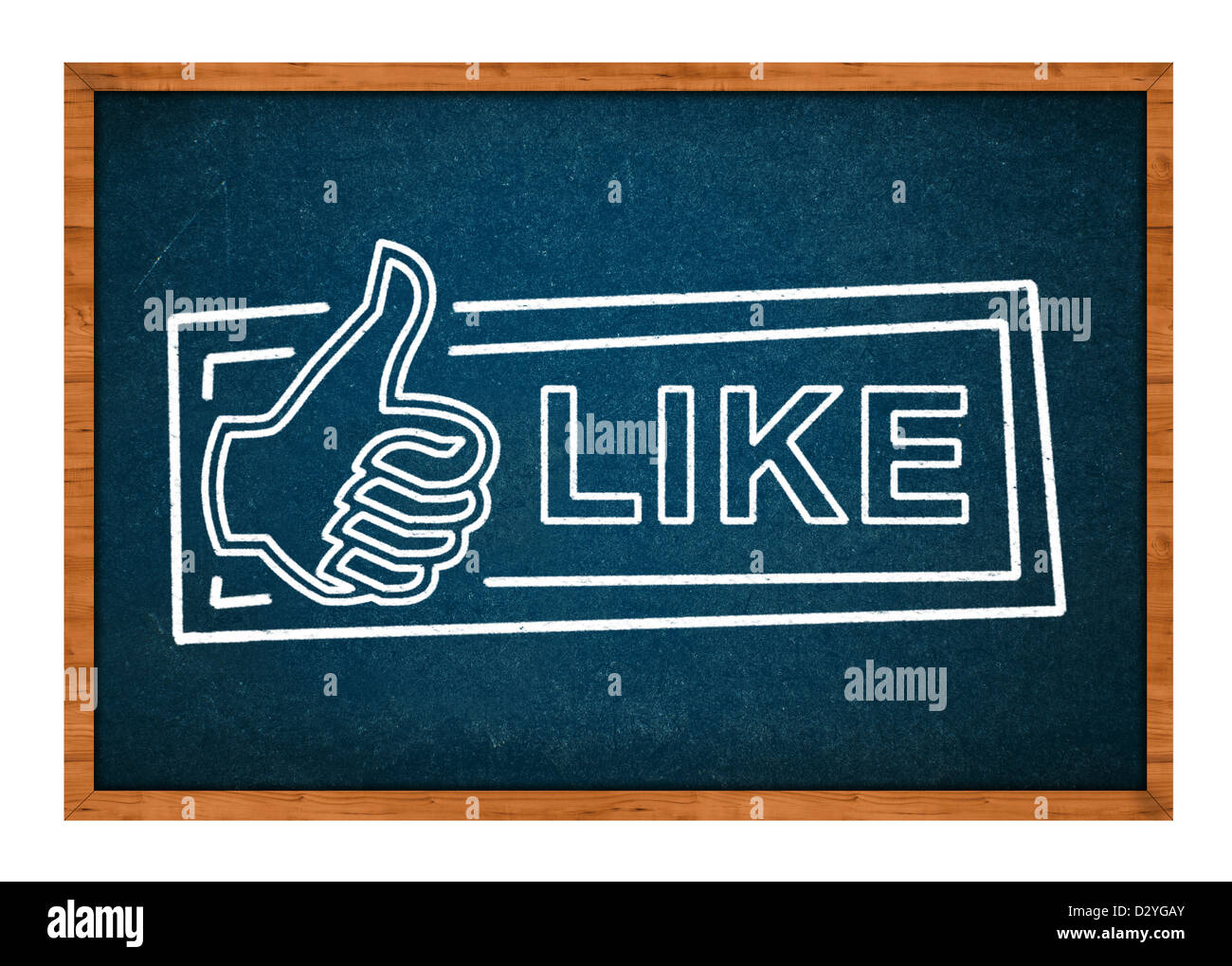 Like button hand drawn with the chalk on the classroom chalkboard Stock ...