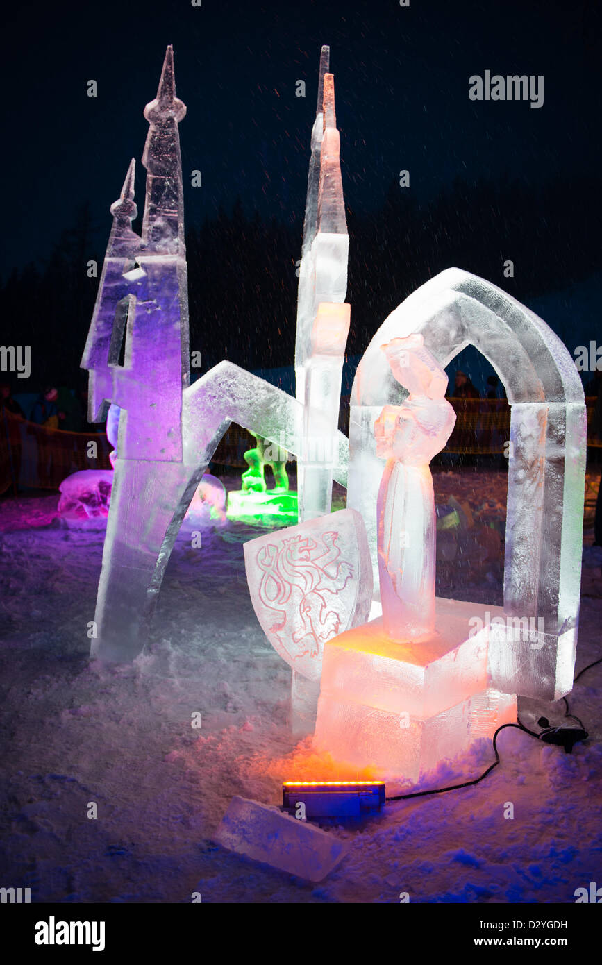Best ice sculpture awarded by jury from day 2 of competition during the ...
