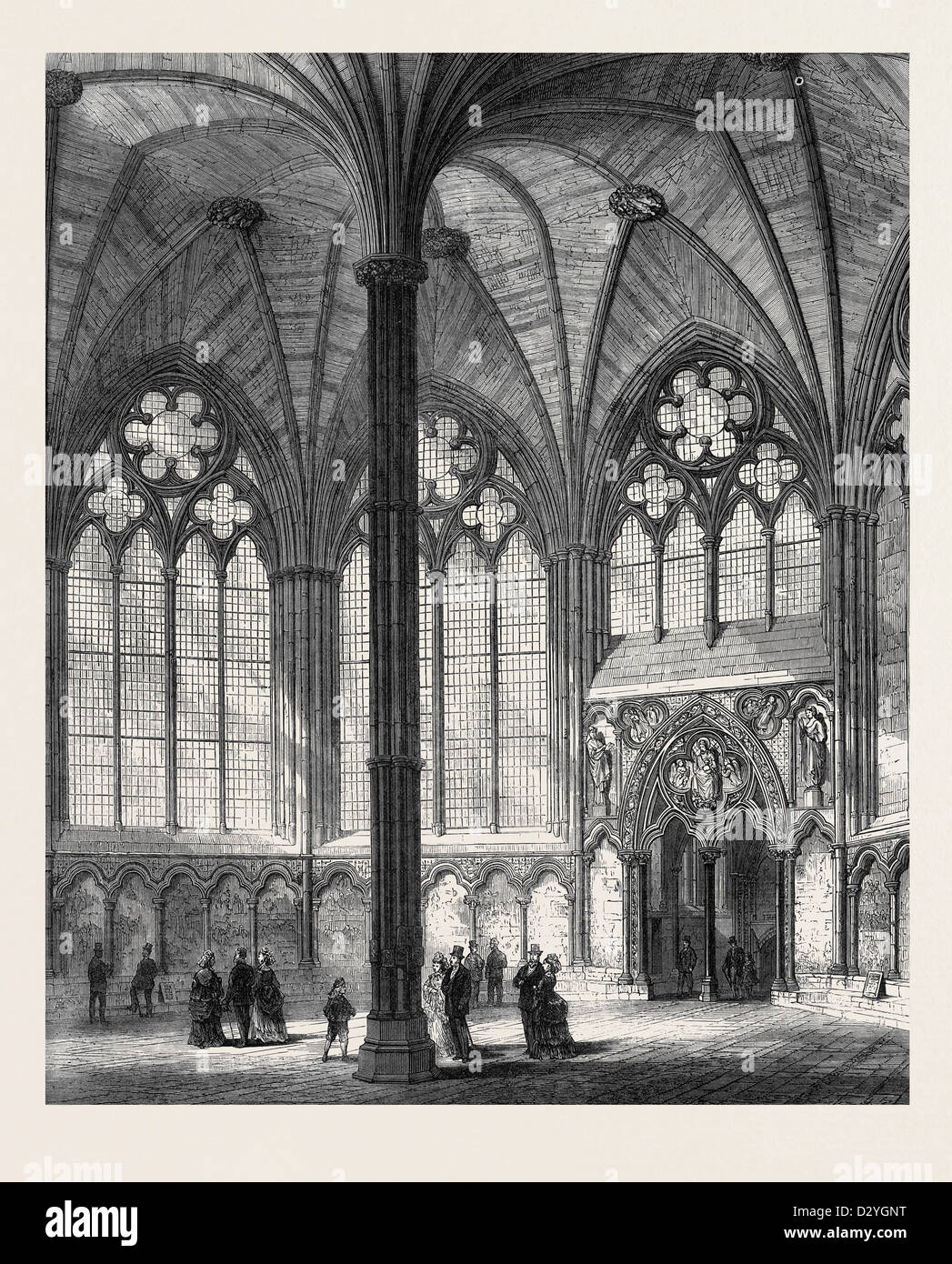 CHAPTER-HOUSE OF WESTMINSTER ABBEY LATELY RESTORED 1873 Stock Photo - Alamy