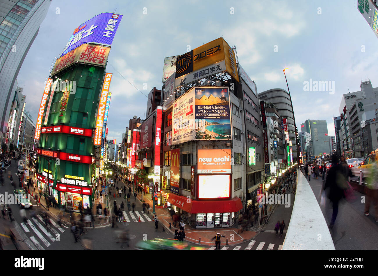 Tokyo, Japan, city view in the district of Shinjuku at dusk Stock Photo ...