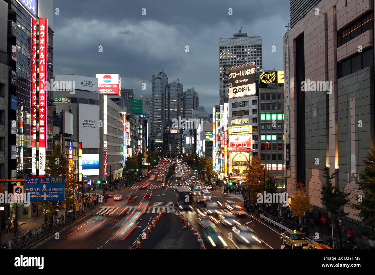 Tokyo, Japan, city view in the district of Shinjuku at dusk Stock Photo ...