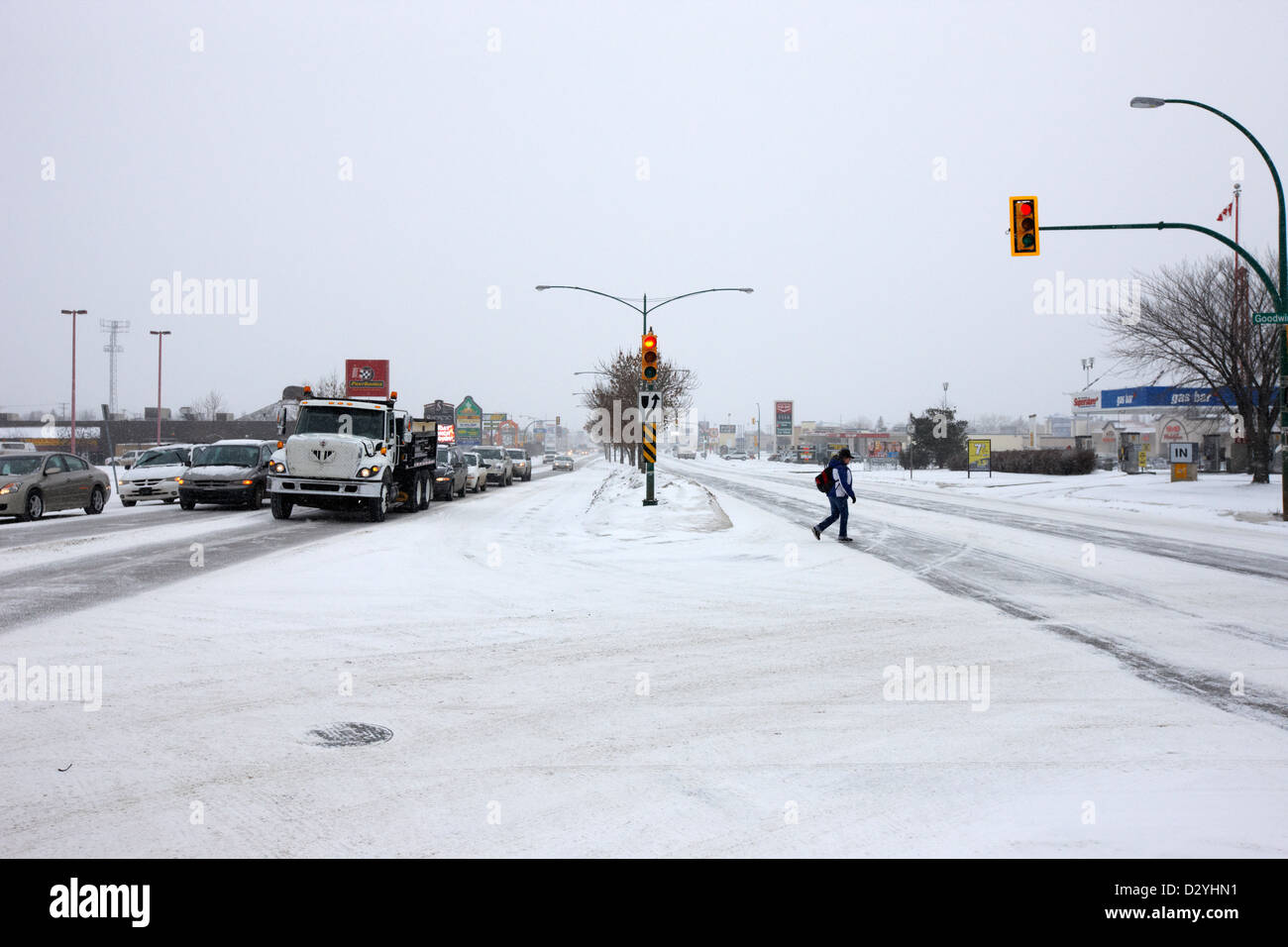 8th street in the snow Saskatoon Saskatchewan Canada Stock Photo - Alamy
