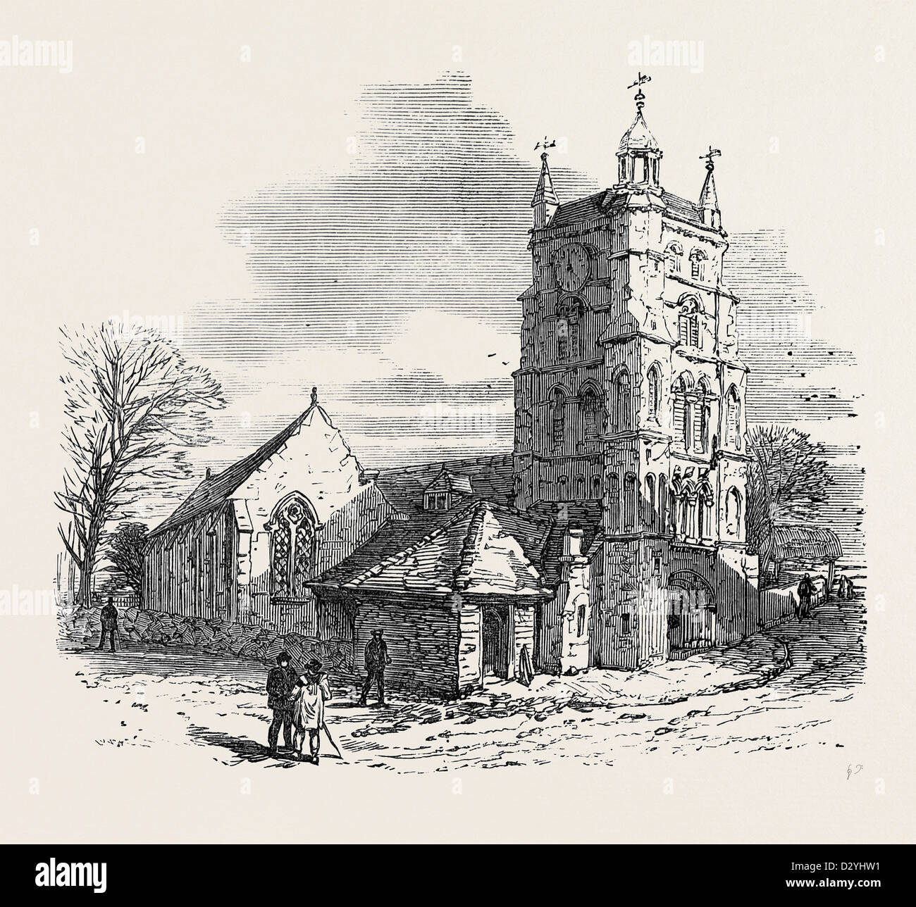 NEW ROMNEY CHURCH 1873 Stock Photo - Alamy