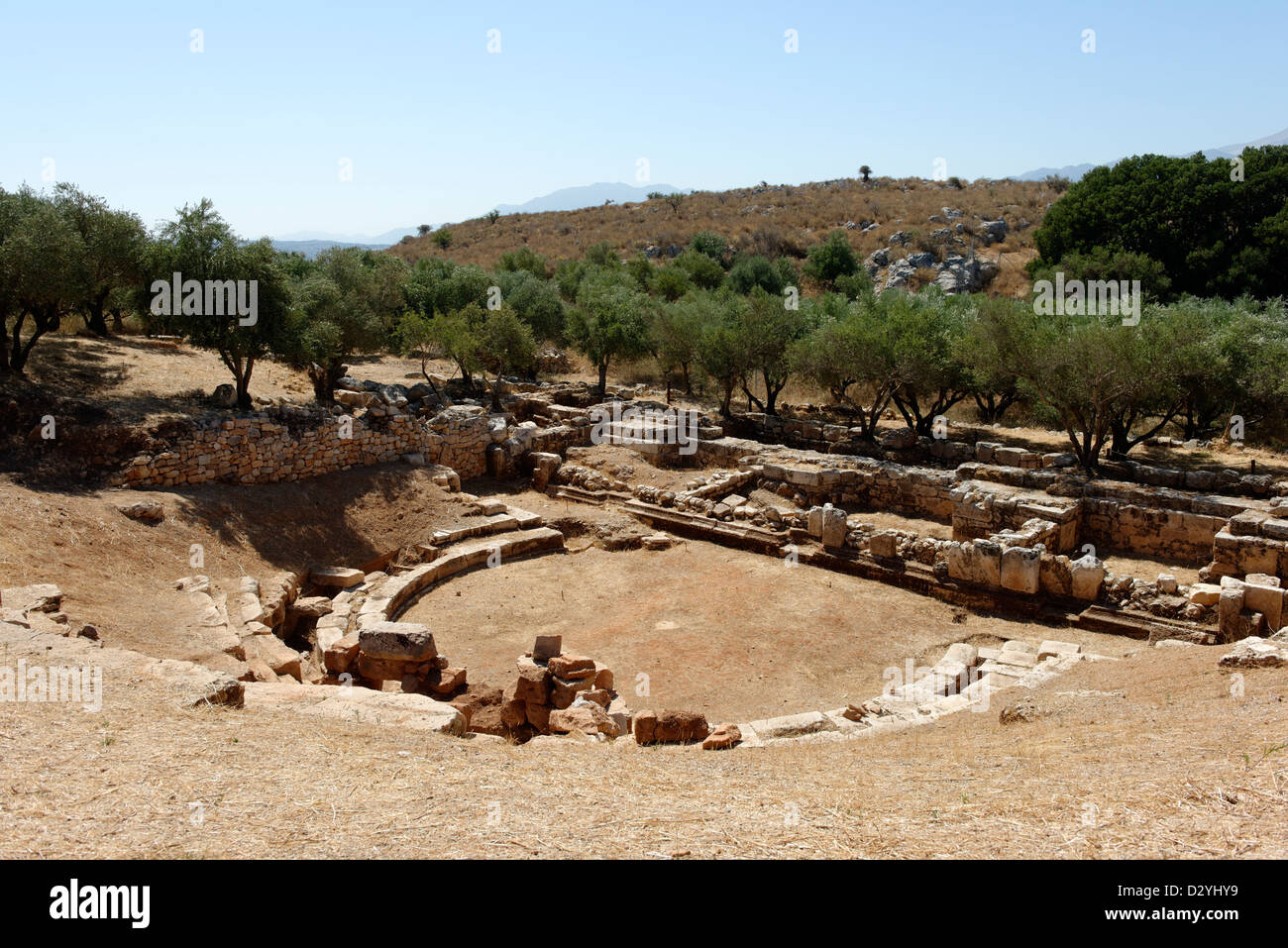 Aptera. Crete. Greece. Ancient theatre which faces south with a ...