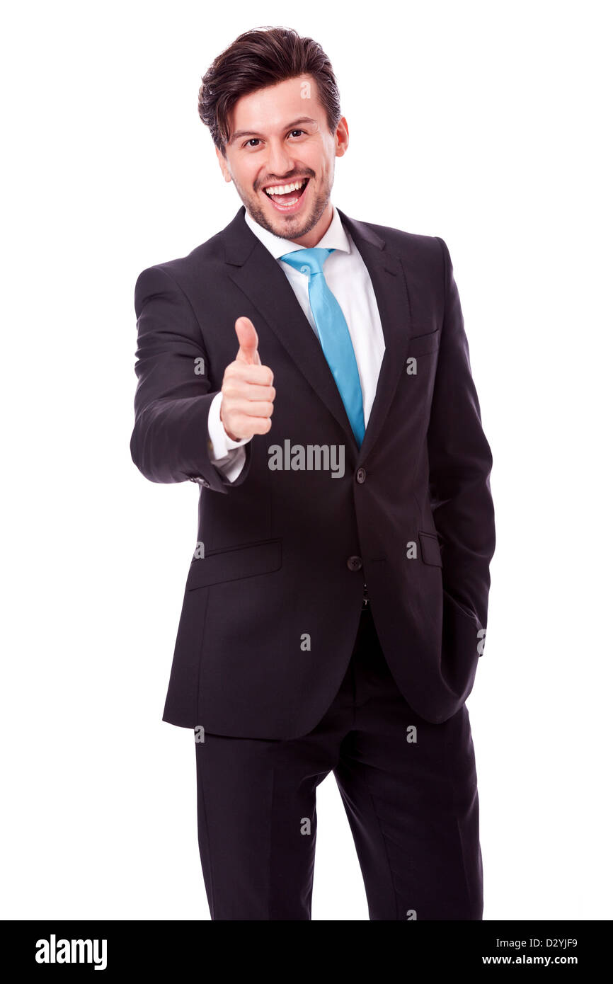 successful young business man smiling isolated on white background ...