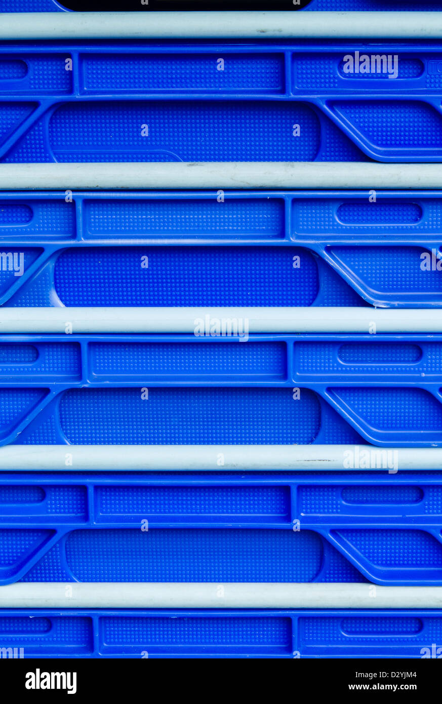 Stack of blue plastic crates Stock Photo - Alamy