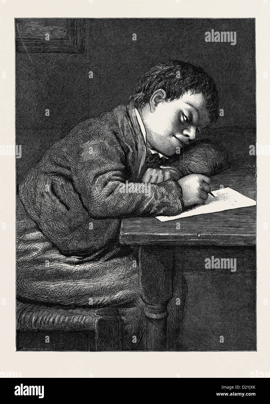 THE VALENTINE BY W. HUNT 1874 Stock Photo - Alamy