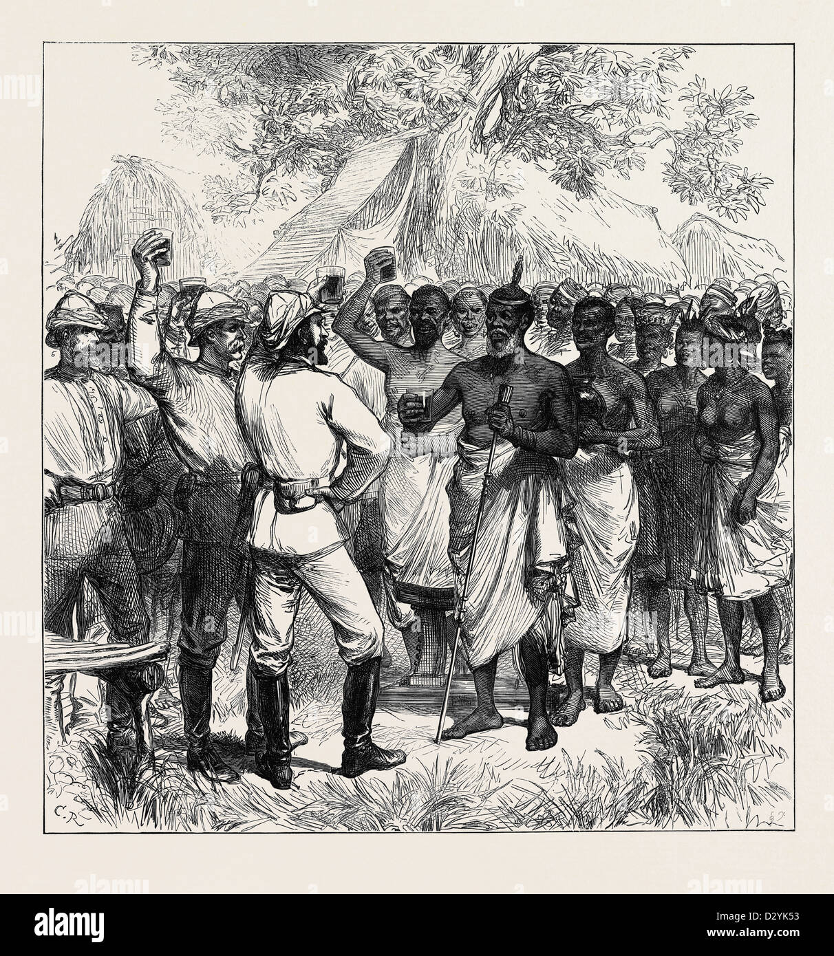 THE ASHANTEE WAR: DRINKING THE QUEEN'S HEALTH IN OUR CAMP 1874 Stock ...