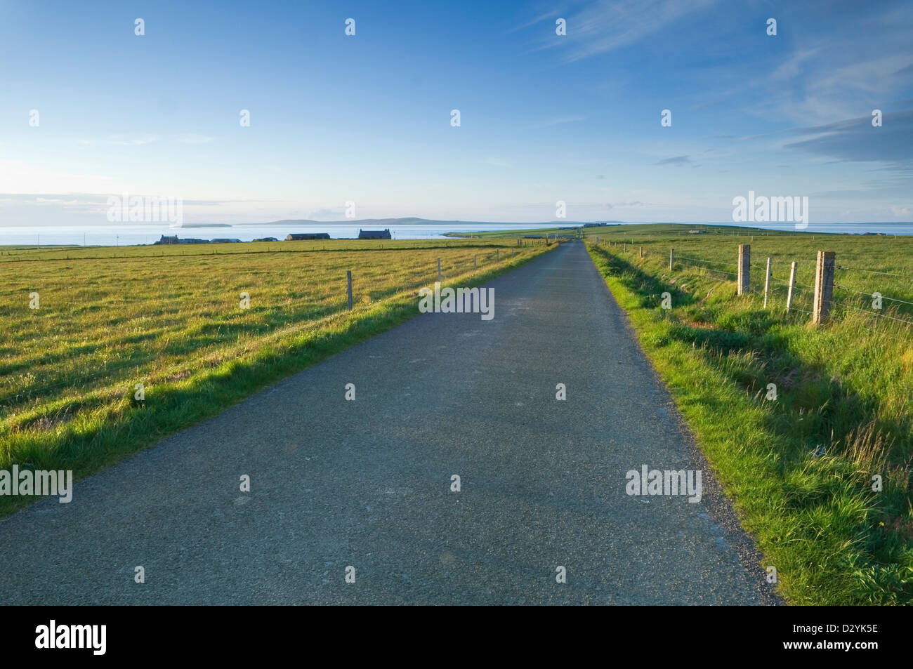 Road across the island of Shapinsay, Orkney Islands, Scotland Stock ...