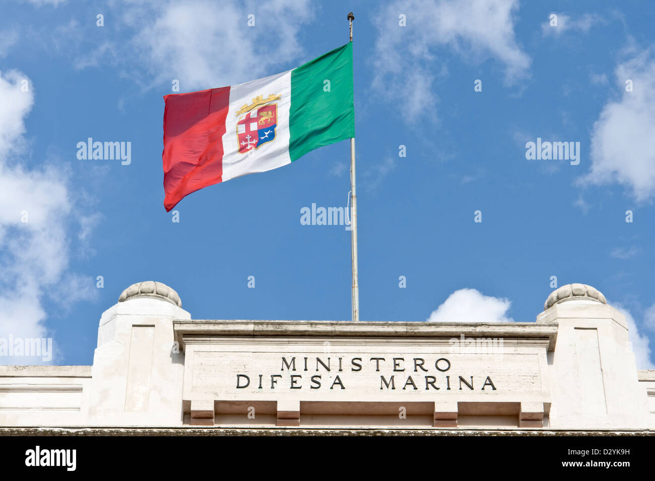 Flag of the Italian Navy Stock Photo - Alamy