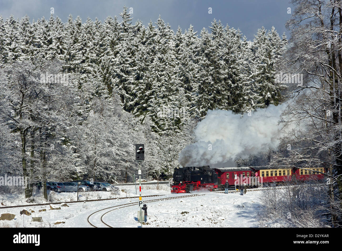 steam train to Brocken Mountain near Drei Annen-Hohne, Harz Mountains ...