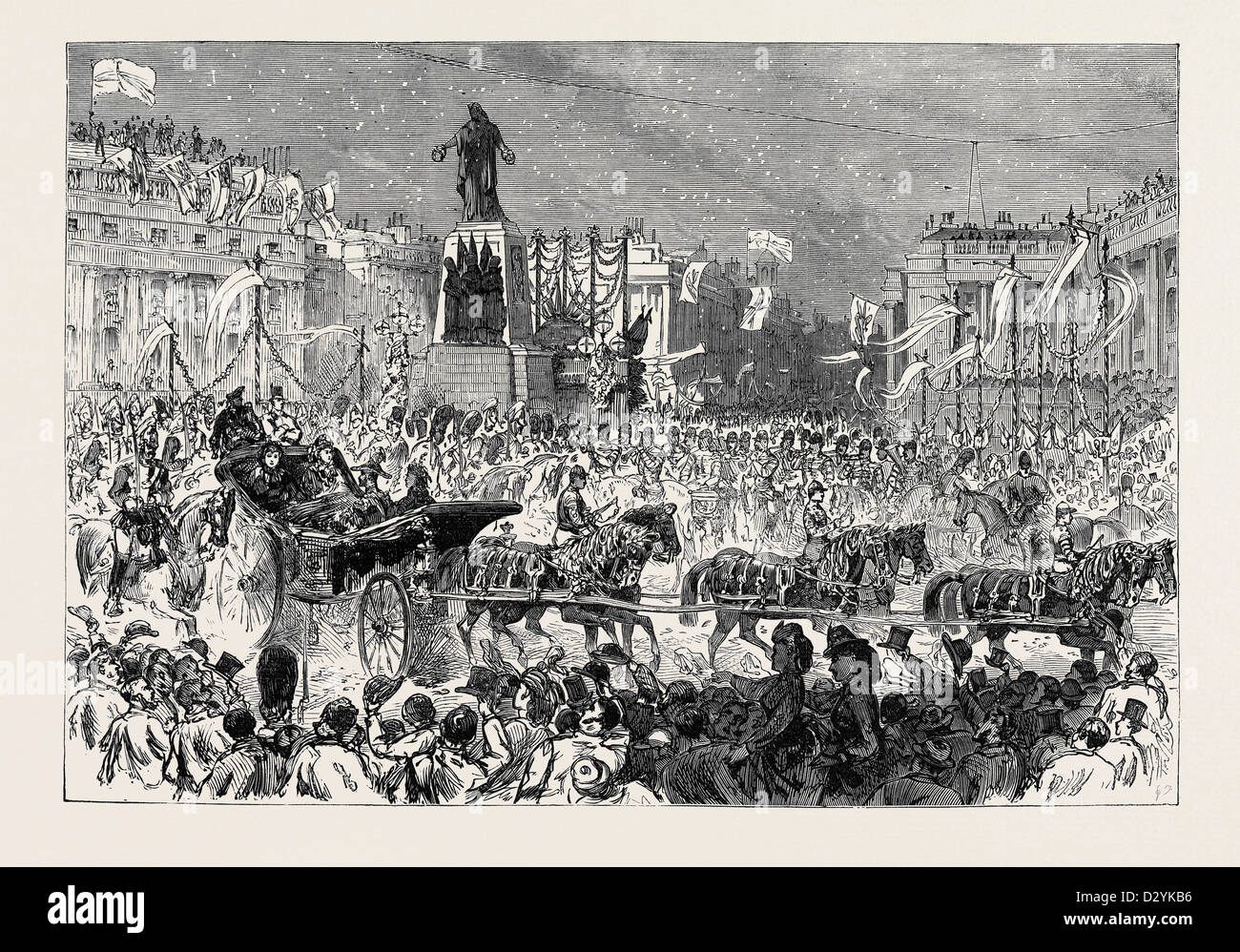 THE ROYAL ENTRY INTO LONDON: THE PROCESSION PASSING THE GUARDS ...