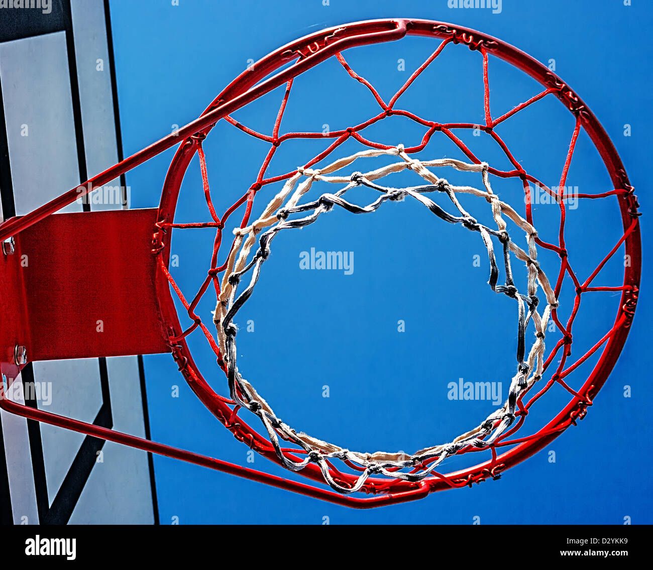 Panel basketball hoop under a blue sky Stock Photo - Alamy