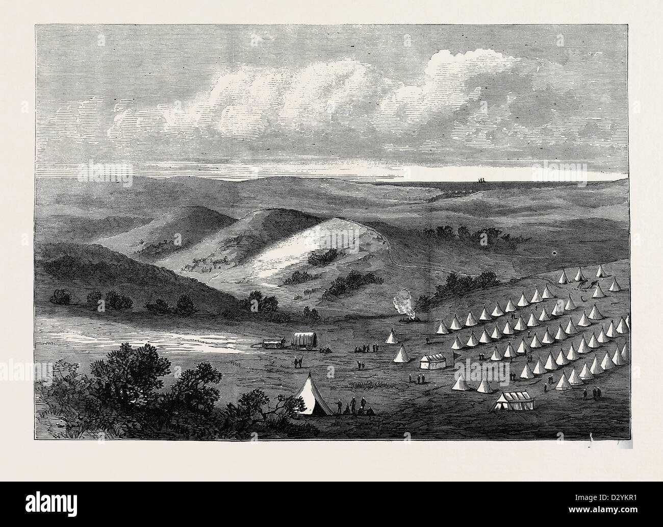 THE ZULU WAR: COLONEL PEARSON'S CAMP ON THE LOWER TUGELA 1878 Stock ...