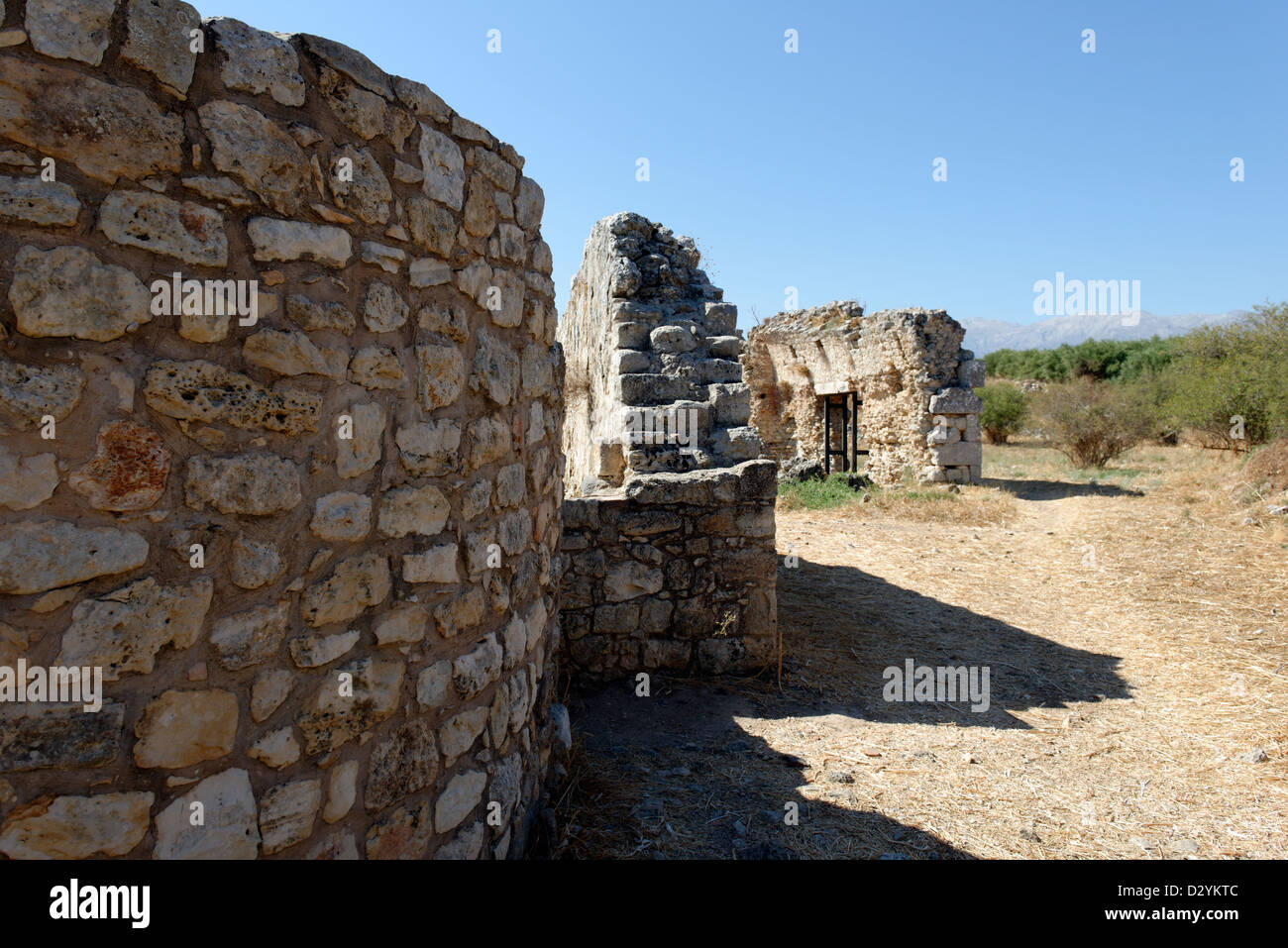 Aptera. Crete. Greece. Remains of one of the two Roman baths ...