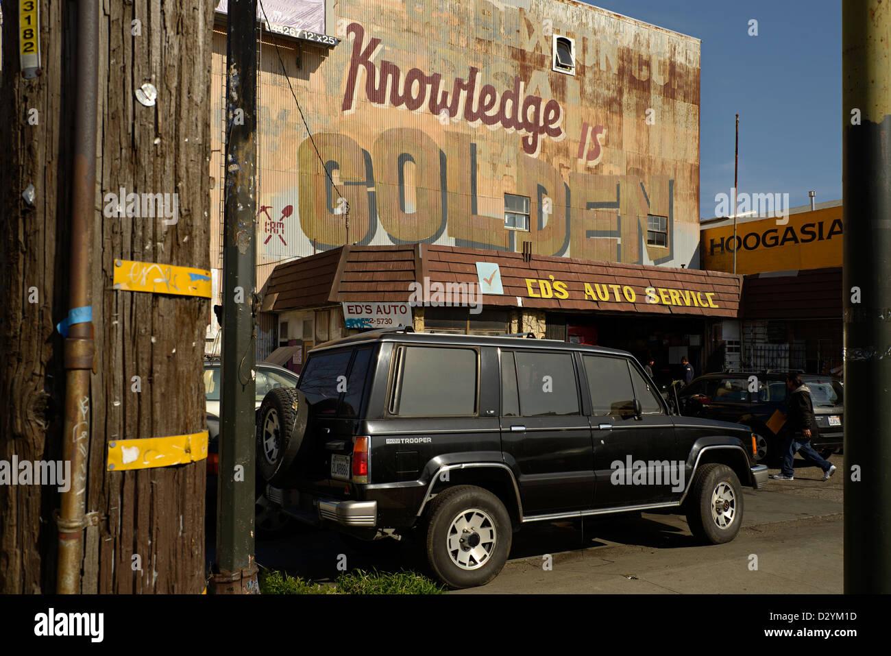 knowledge is golden mural san francisco Stock Photo - Alamy