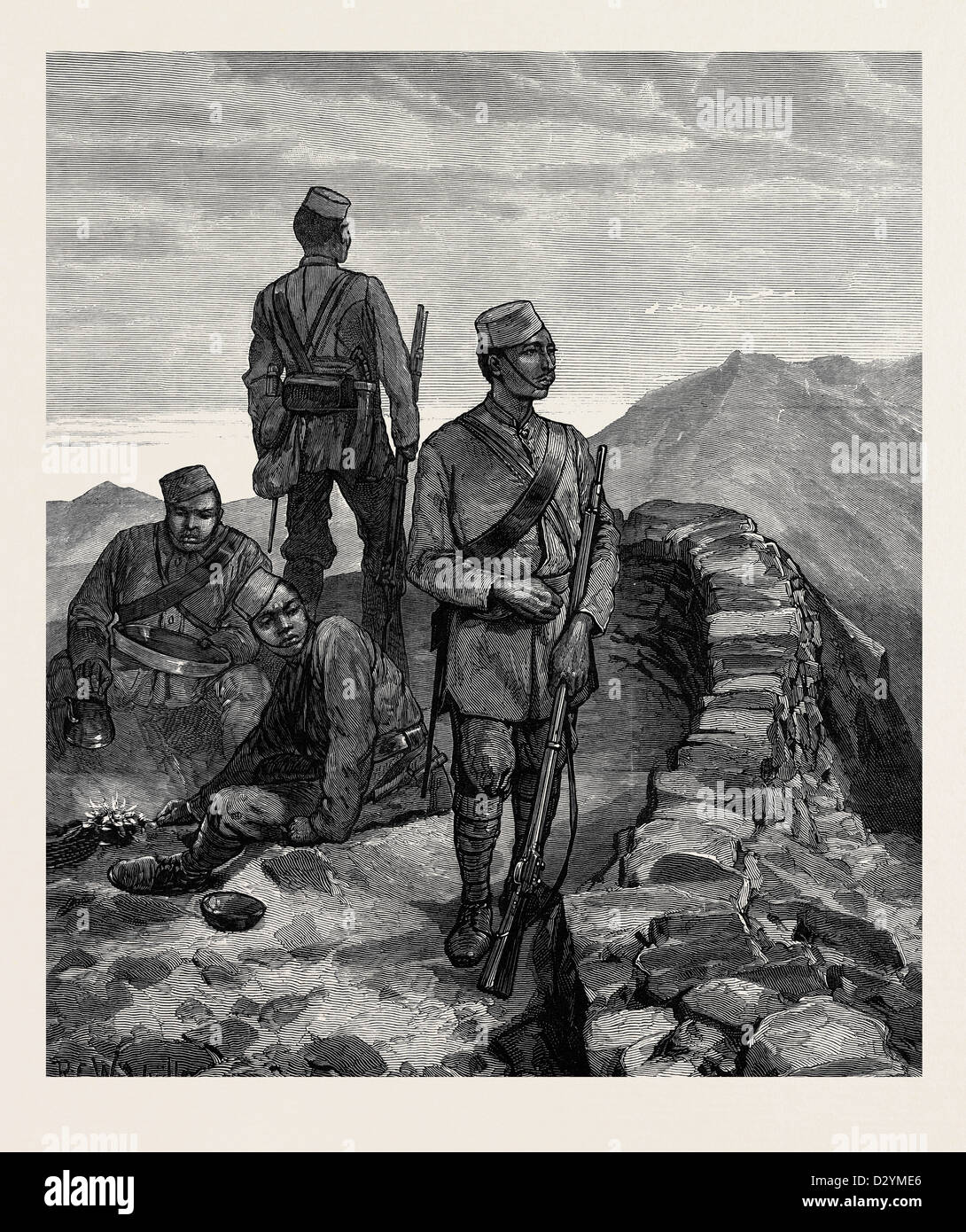 AFGHANISTAN: A GOORKHA OUTPOST 1879 Stock Photo - Alamy