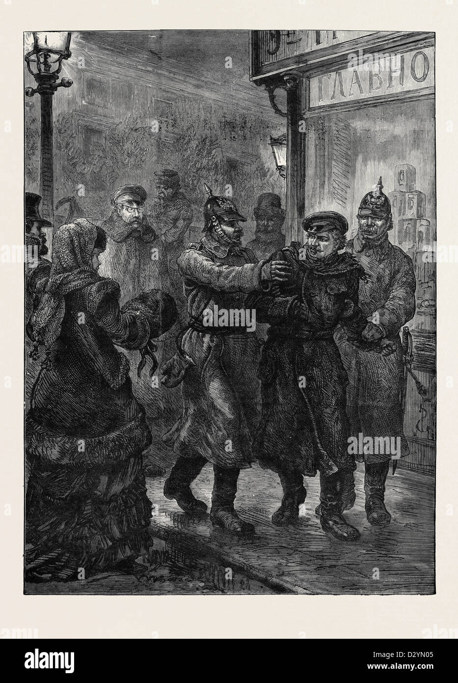 ARREST OF A SUSPECTED NIHILIST AT ST. PETERSBURG RUSSIA 1880 Stock ...